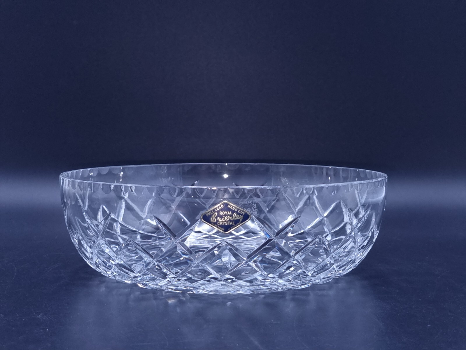 Royal Brierly Crystal Full Lead Hand Cut Service Bowl-With Label | eBay UK
