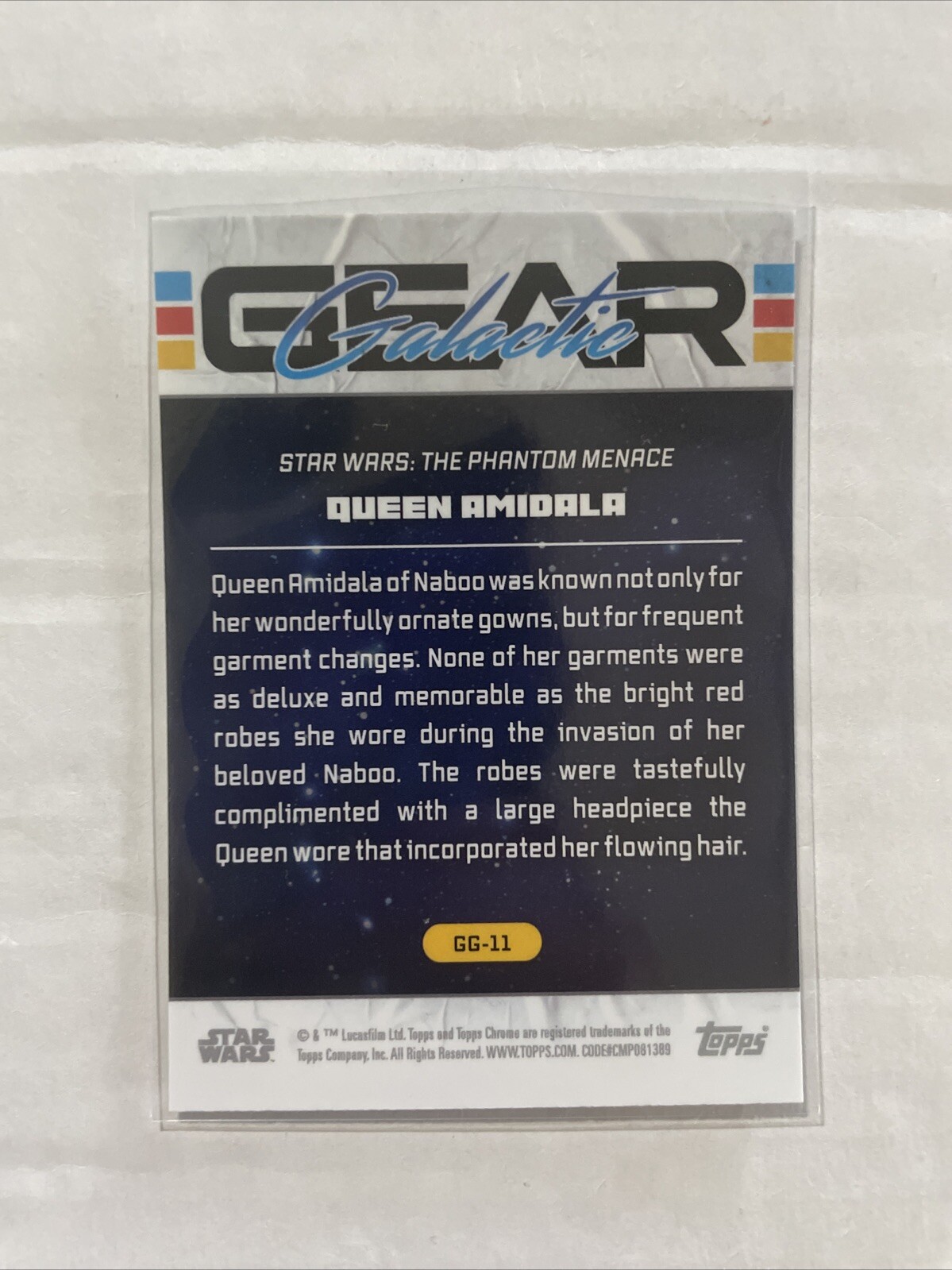 2024 Topps Chrome Star Wars Galactic Gear #GG-11 Queen Amidala Natalie ...