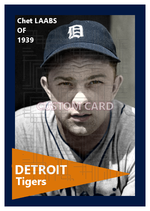 Chet Laabs - 1939 Detroit Tigers - 2.5 x 3.5 custom card (blank back ...