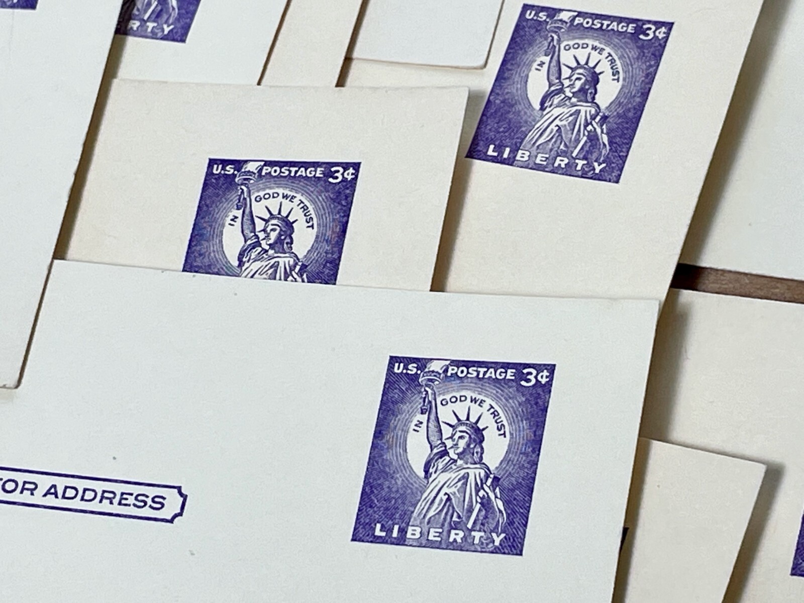 Lot of 16 Vintage USPS 3 cent Liberty Postcards unused NOS Purple ...