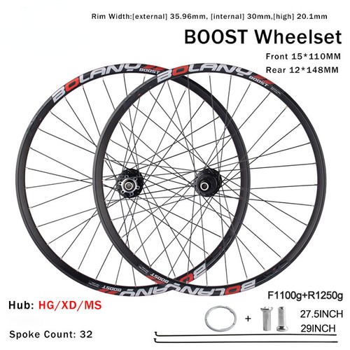 27.5/29er Boost Wheelset HG/XD 32 Hole Hub 15*110mm Thru Axle MTB ...