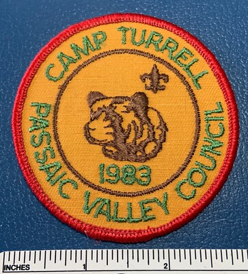 VTG 1983 CAMP TURRELL Boy Scout Uniform Badge PATCH Passaic Valley ...