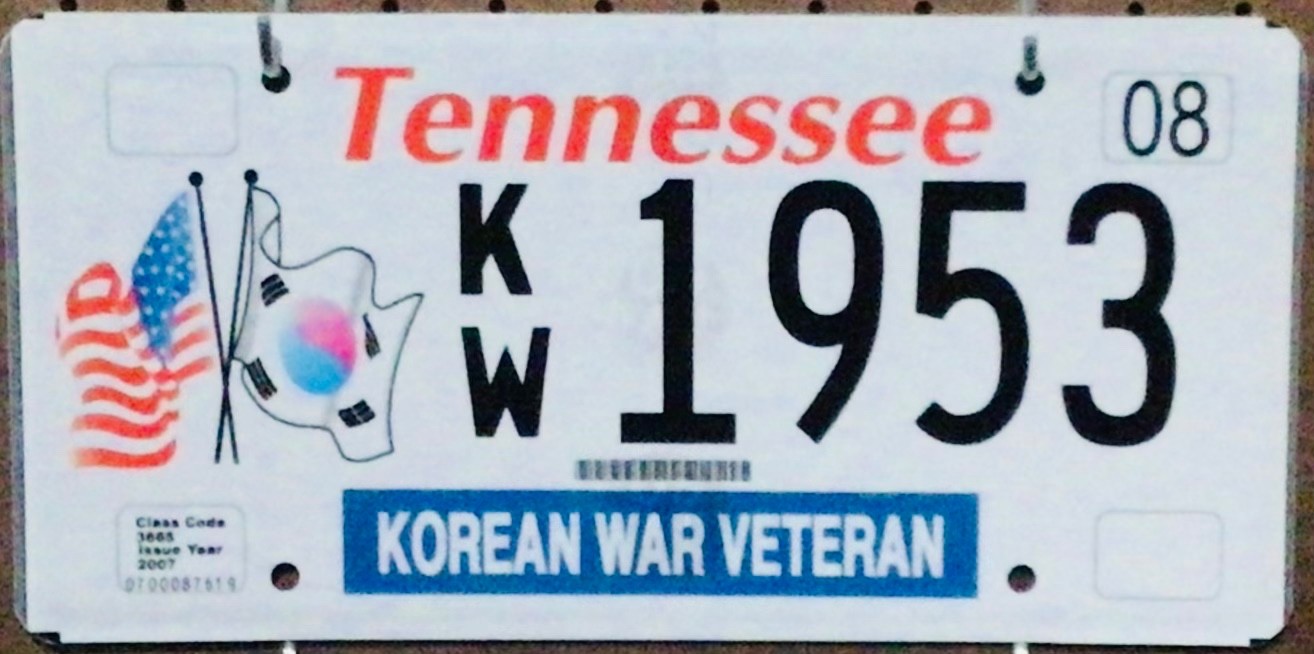 Tennessee License Plate - Korean Military Veteran - Korea Flag / USA ...