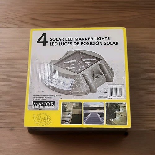 Manor House Solar LED Marker Lights Driveway Walkway Deck Fence Metal ...