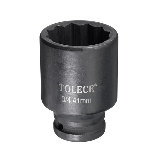 3/4-Inch Drive 41mm 12-Point Deep Impact Socket CR-MO Steel 78mm Length ...