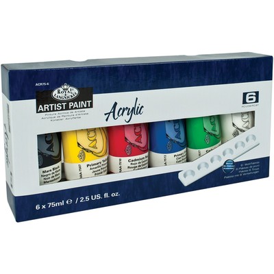 Royal & Langnickel(R) Acrylic Paints 75ml 6/Pkg-Assorted Colors ACR75-6 ...