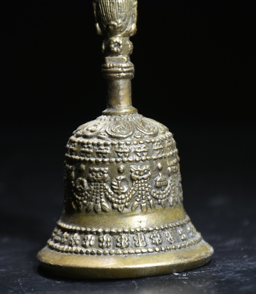4.4" Old Chinese Copper Buddhism Buddha Head Small Bell Statue | eBay