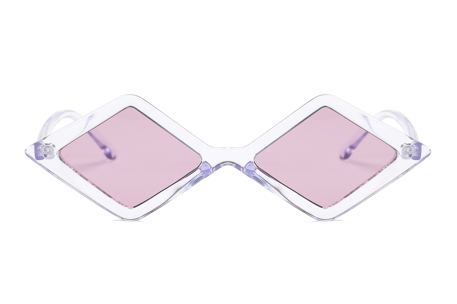 Women Modern Fashion Geometric Diamond Shape Pointy Purple Lens ...