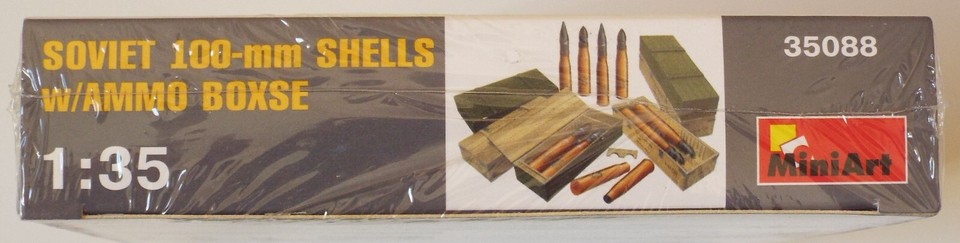 1/35 Soviet 100mm Shells w/Ammo Boxes MiniArt #35088 OOP Shrink Wrapped ...