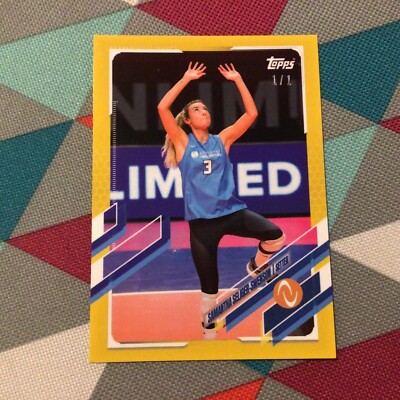 1/1 made Gold Samantha Seliger-Swenson RC Topps 2021 Volleyball Univ ...