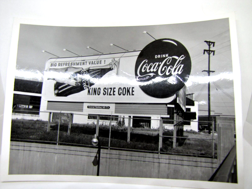 1960's PHOTOGRAPH Drink Coca-Cola Billboard Sign KING SIZE COKE ...