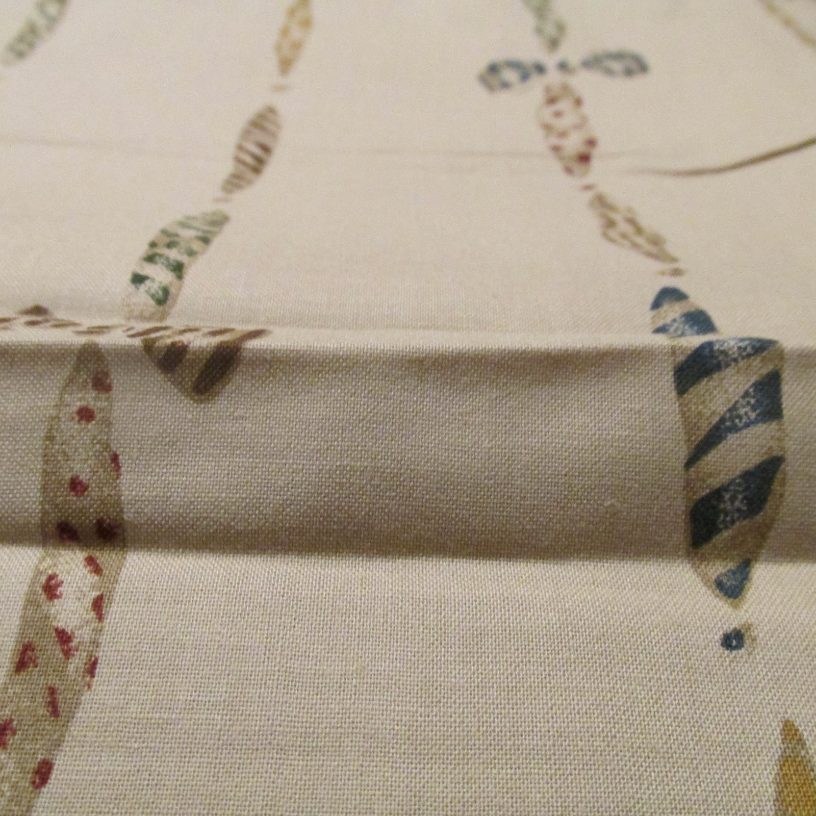 Daisy Kingdom cotton fabric Vtg 90s Heartstrings Stripe tan ribbon ...