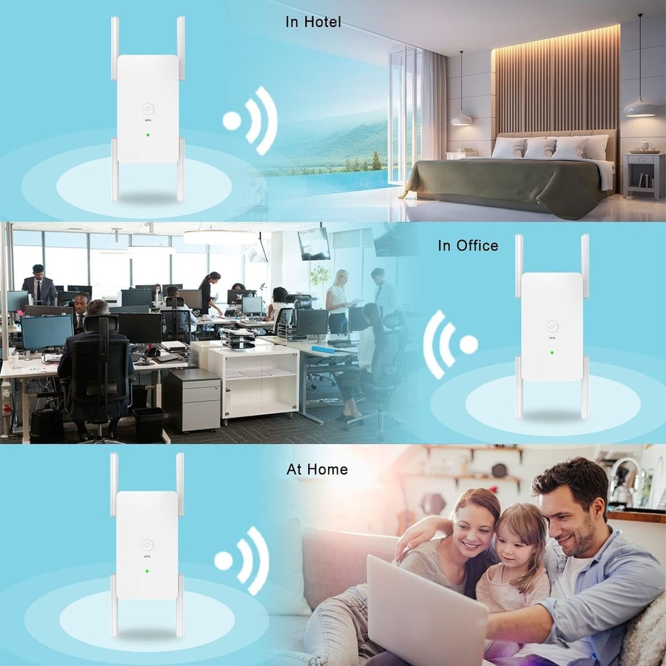 WiFi Extender WiFi Booster Repeater - Covers up to 8500 sq.ft.50 ...