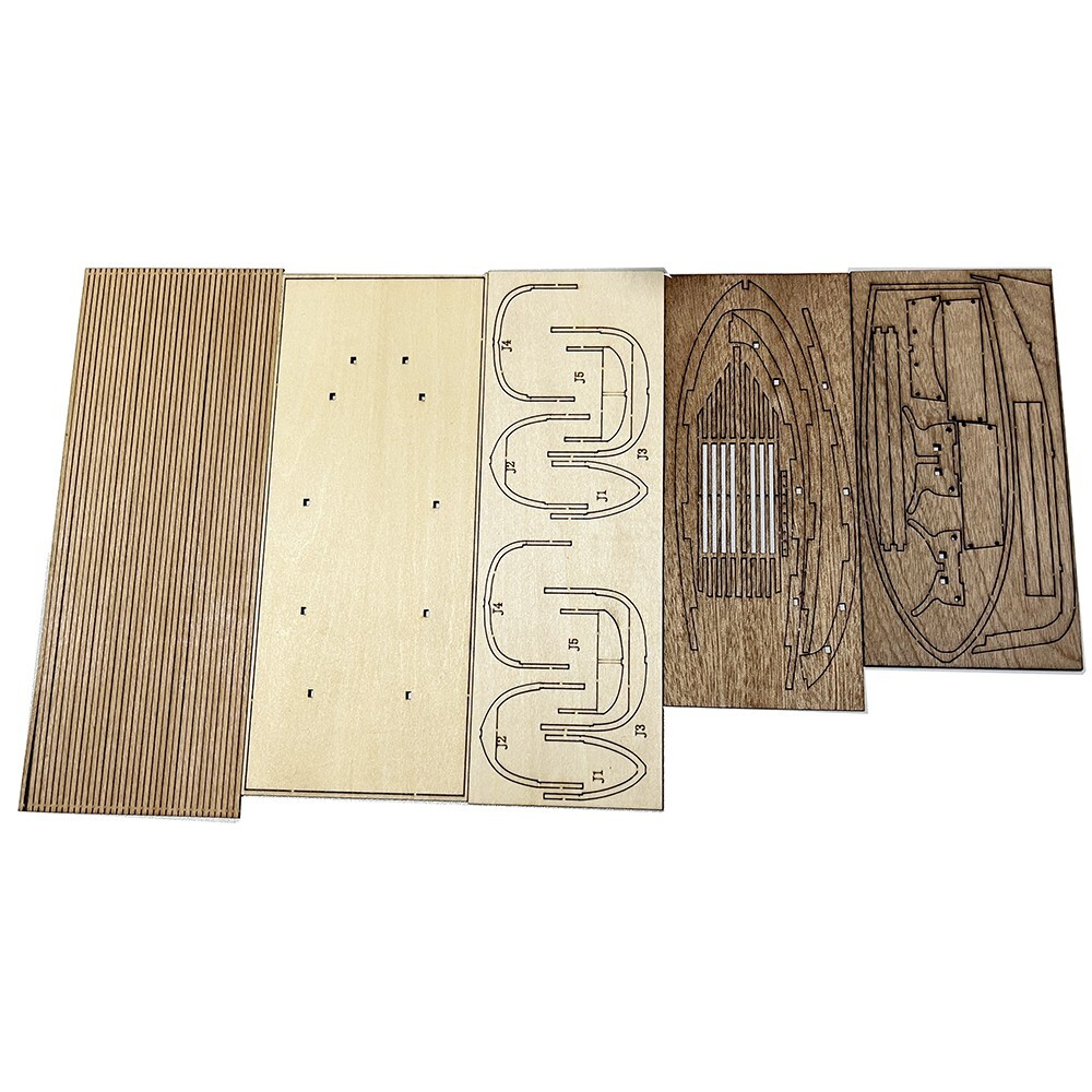 1:24 Wooden Boat Kit Canoe Life Raft DIY Model Kit Ship Kit Hobby Ship ...