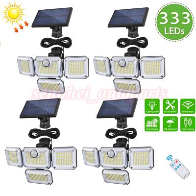 333 LED Solar Lights Outdoor Waterproof Motion Sensor Security Wall ...