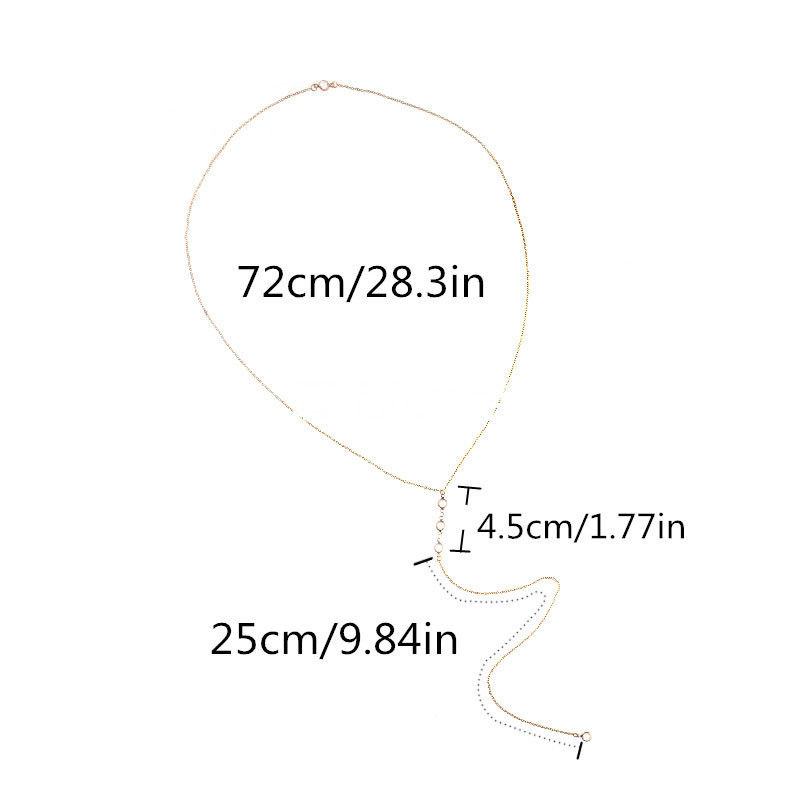 Back Chain Body Necklace Silver Crystal Rhinestone Long Wedding Jewelry ...