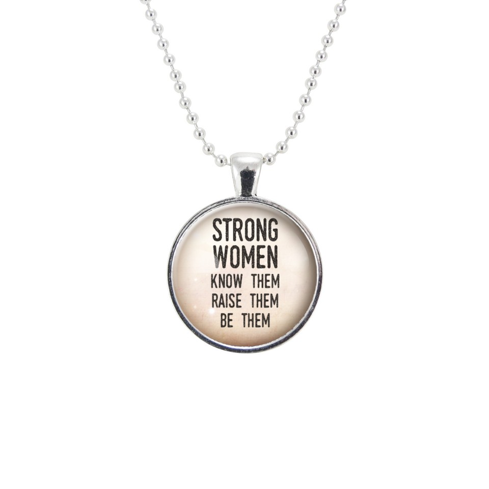 Strong Women Quote Necklace, Feminist Jewelry, Gender Equality Pendant ...