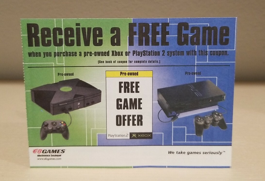 Vintage EB Games Free Game Offer Promo 6" X 4.5" Xbox & PS2 | eBay