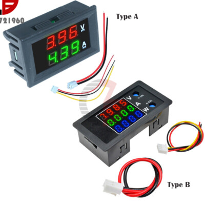 DC 100V/10A High Precision Voltage Current Power Meter Digital LED ...