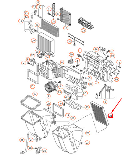 NEW OEM VW CRAFTER 2F MK1 CABIN AIR FILTER INSERT 2E0819638A GENUINE NO ...