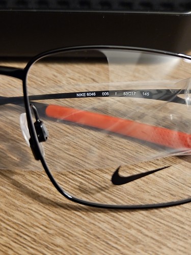 Nike 6046 006 Titanium Black/Red Full Rim Eyeglasses Frames 53-17-145 W ...