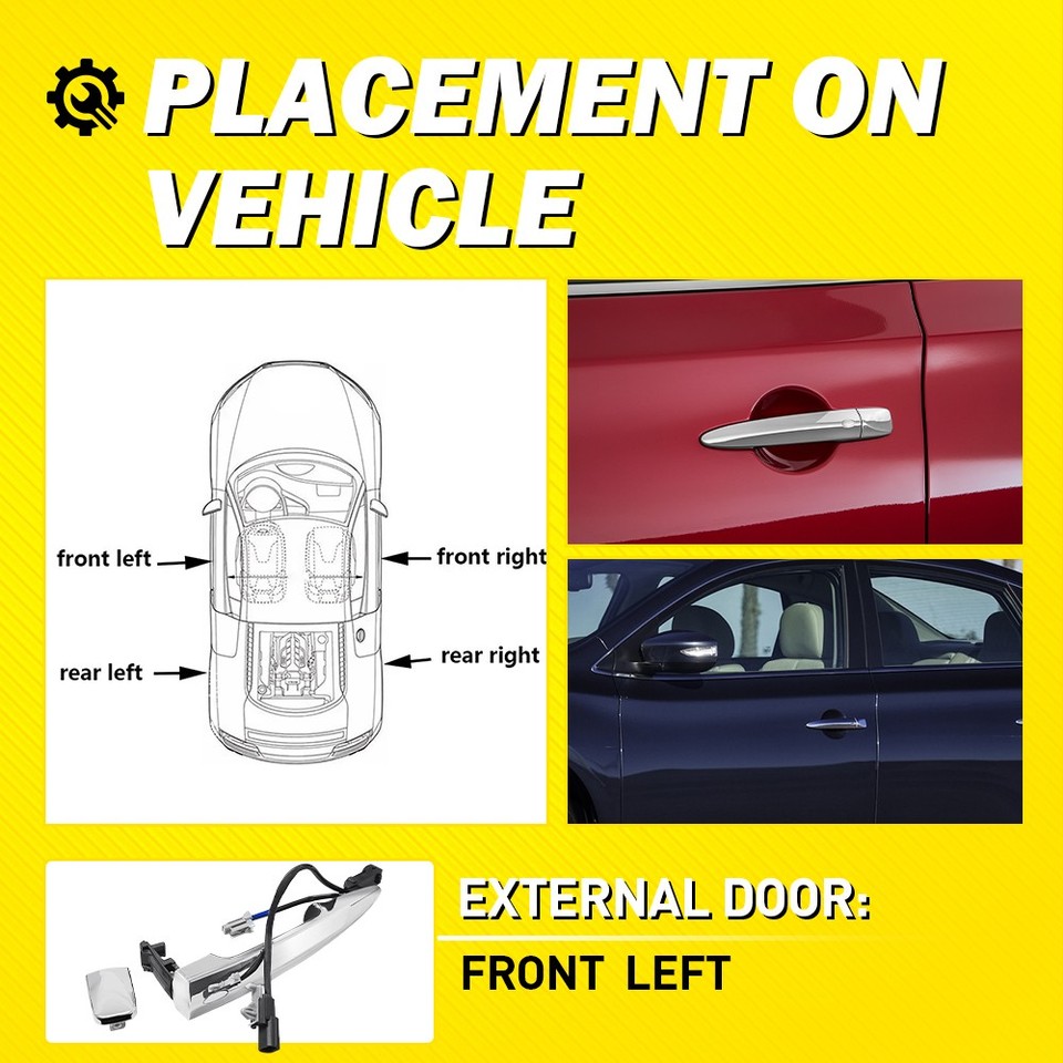 Front Left Driver Exterior Door Handle Fits 2015-2019 Nissan Sentra ...