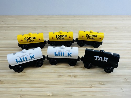 Thomas Friends Wooden Railway Train Tank - Tar & Fuel Tanker Car Lot x6 ...