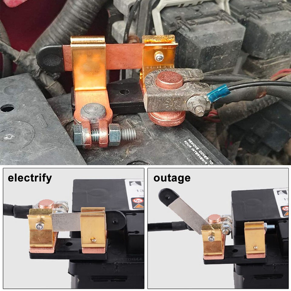 Heavy Duty Car Battery Disconnect Knife Blade Shut Cut Off Switch Top ...