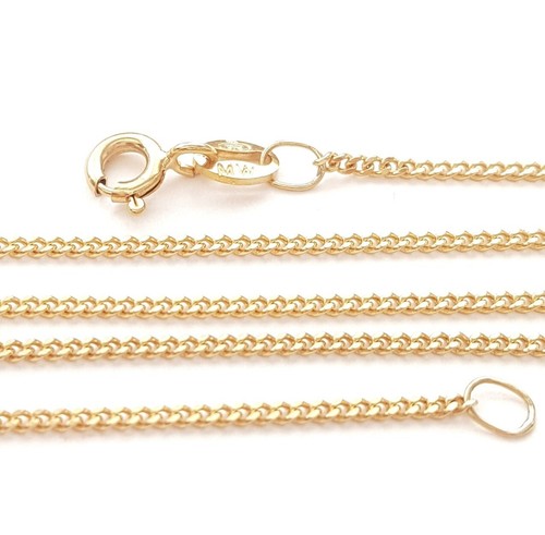 Solid 9ct Gold Fine Curb Chain Necklace. 70cm Long. 3.89g. Yellow Gold ...