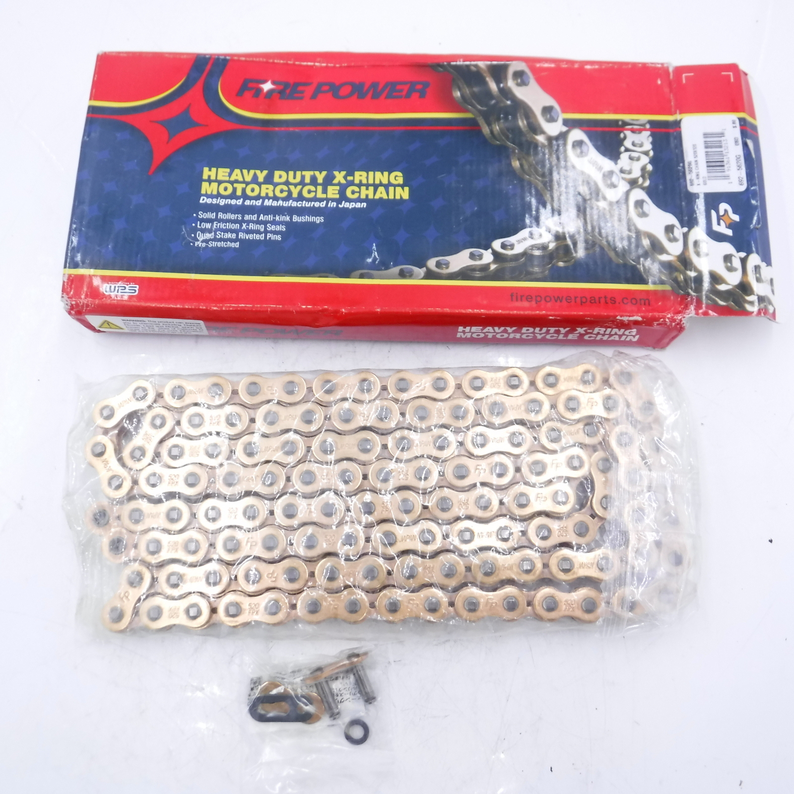 Fire Power Heavy Duty X-Ring Motorcycle Chain 520x120 Gold 692-5620G | eBay