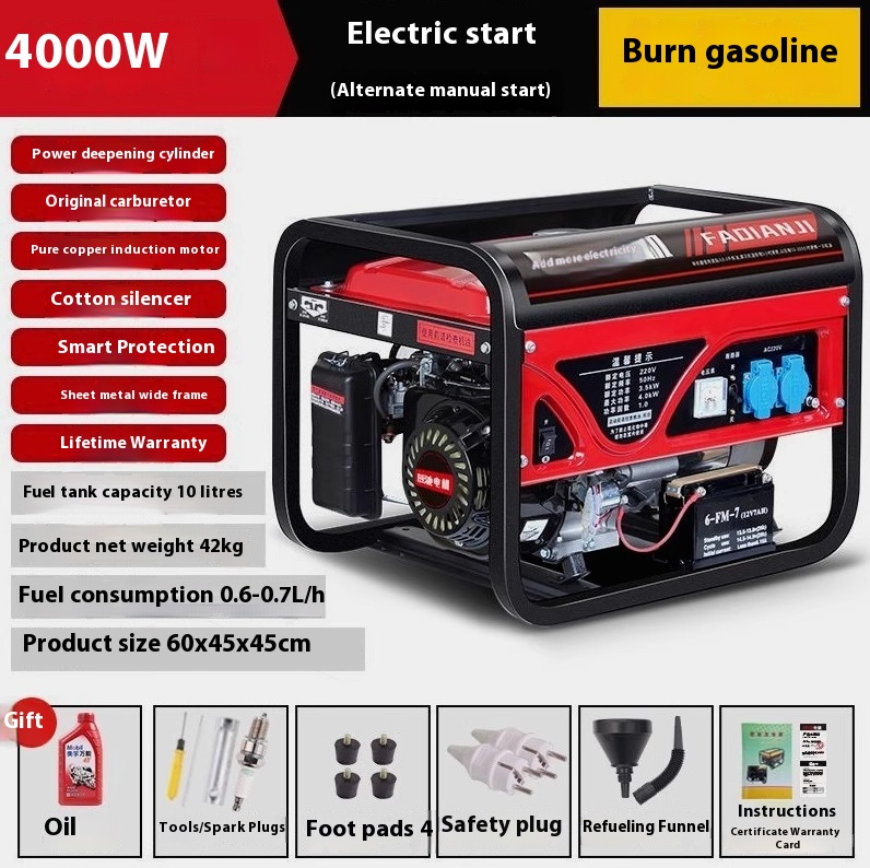 Small Gasoline Generator 220v Outside Car Camping Silent Volt Mini ...