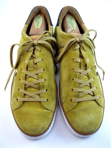 Allen Edmonds "ALPHA" Lace-up Suede Sneakers 9 D Yellow Perforated(284N ...