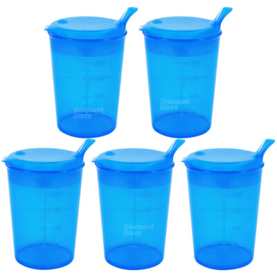 5x Adult Drinking Beaker 250ml Plastic Feeding Cup with 4x4mm Lip Spout ...