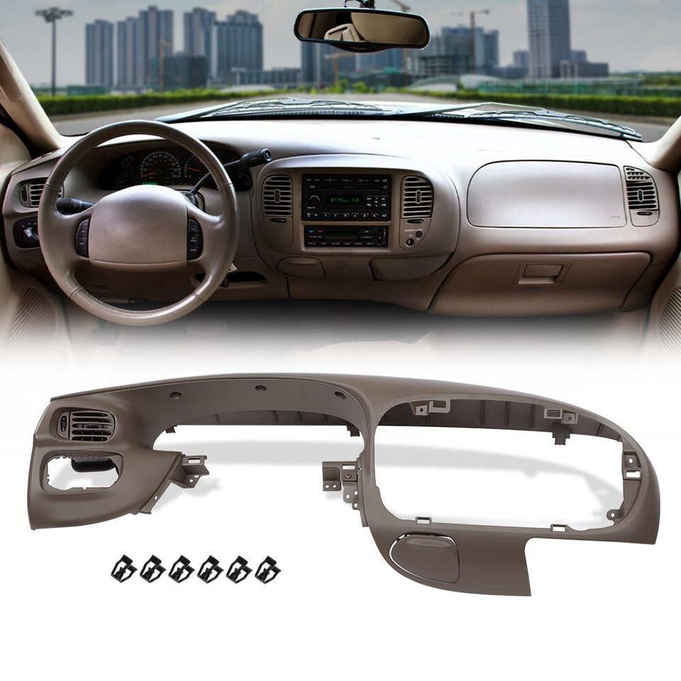 Fit For 97-03 Ford F150 Expedition Dash Pad Bezel & Center Dash Radio ...