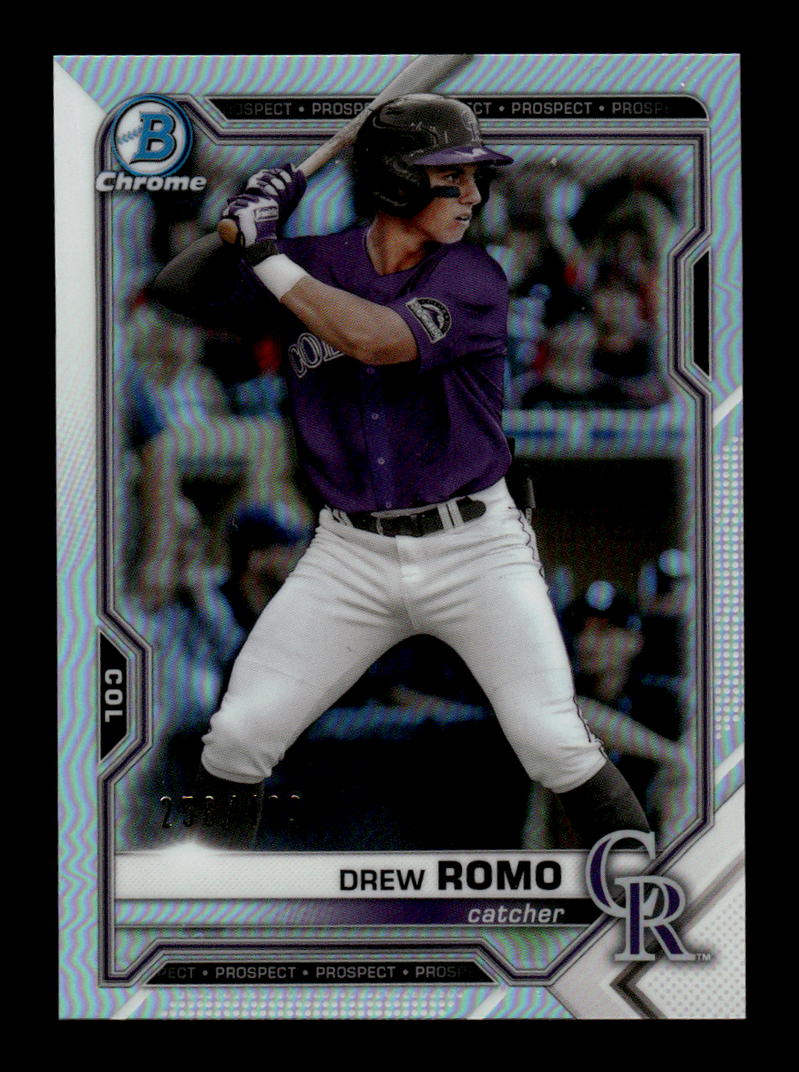 2021 Bowman Chrome Baseball Drew Romo #BCP-126 Prospects Refractor #'d ...