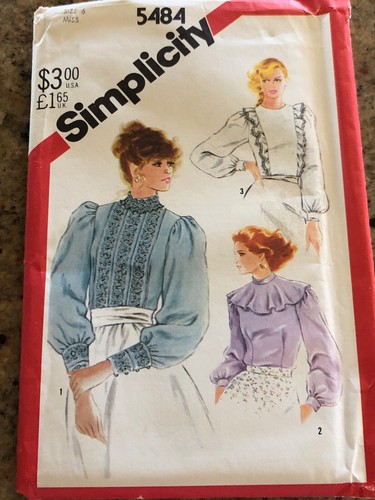 🌹1982 SIMPLICITY #5484 - LADIES (3 STYLE) MISS. COTTAGECORE BLOUSE ...
