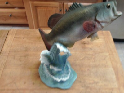 Swimming Bass Figurine Resin 9" | eBay