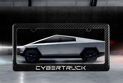 Tesla CYBERTRUCK Reflective Carbon Fiber License Plate Frame 100% ...