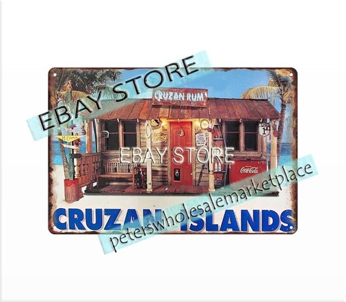 Cruzan Islands Rum Coke metal tin sign living room wall decor garage ...