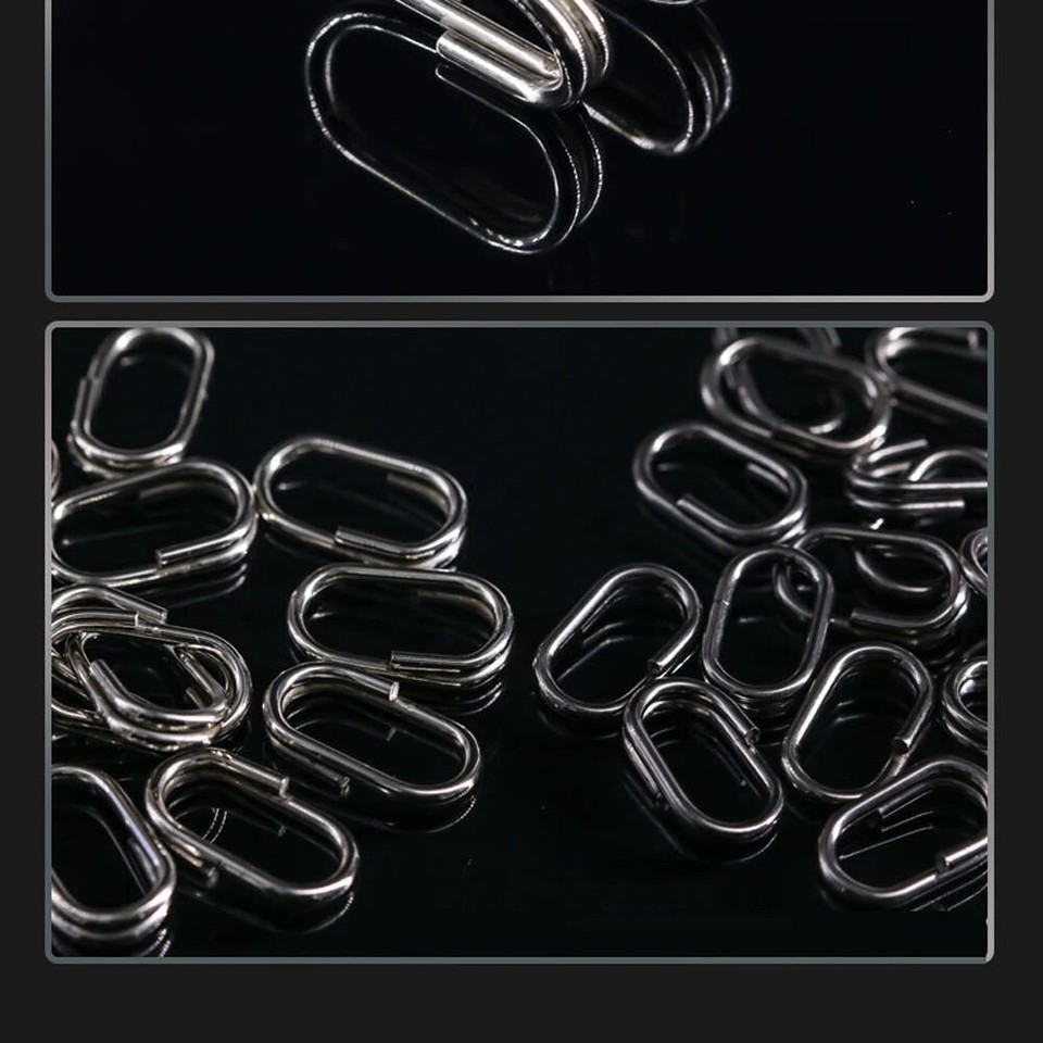 Oval Split Rings Fishing Connector Loop Stainless Steel Various Sizes ...