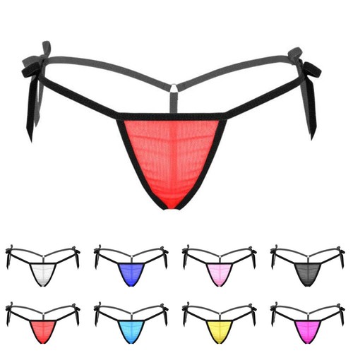 Women Sexy-Low Rise Sheer Lace Thong G-String Panties Briefs Lingerie ...