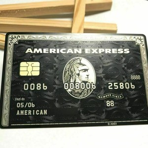 AMERICAN EXPRESS CENTURION BLACK CARD METAL WITH CHIP CUSTOMIZED RARE ...