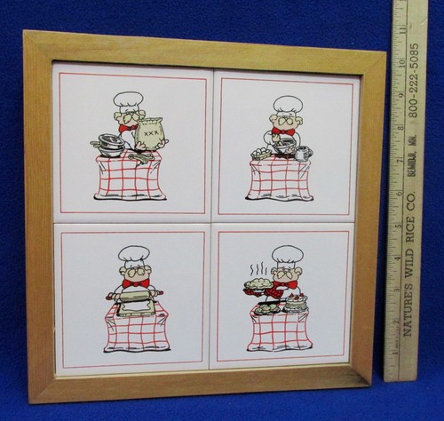 Little Chef Pine Tile Trivet For Table Or Wall Decor 4 Pictures Chef At ...