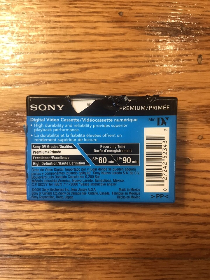 SONY DVC Premium Digital Video Cassette Brand New SP:60 LP:90 DVM60PRR ...