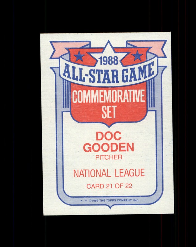 Doc Dwight Gooden Signed 1989 Topps #21 Autograph IPA In Person ...