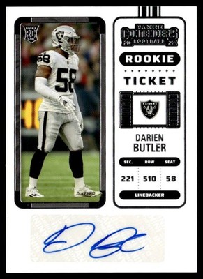 2022 Contenders Rookie Ticket Darien Butler Rookie Auto Las Vegas ...