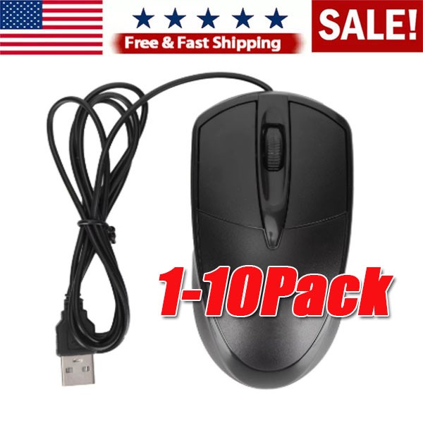 USB 2.0 Optical Wired Scroll Wheel Mouse PC Laptop Notebook Desktop ...