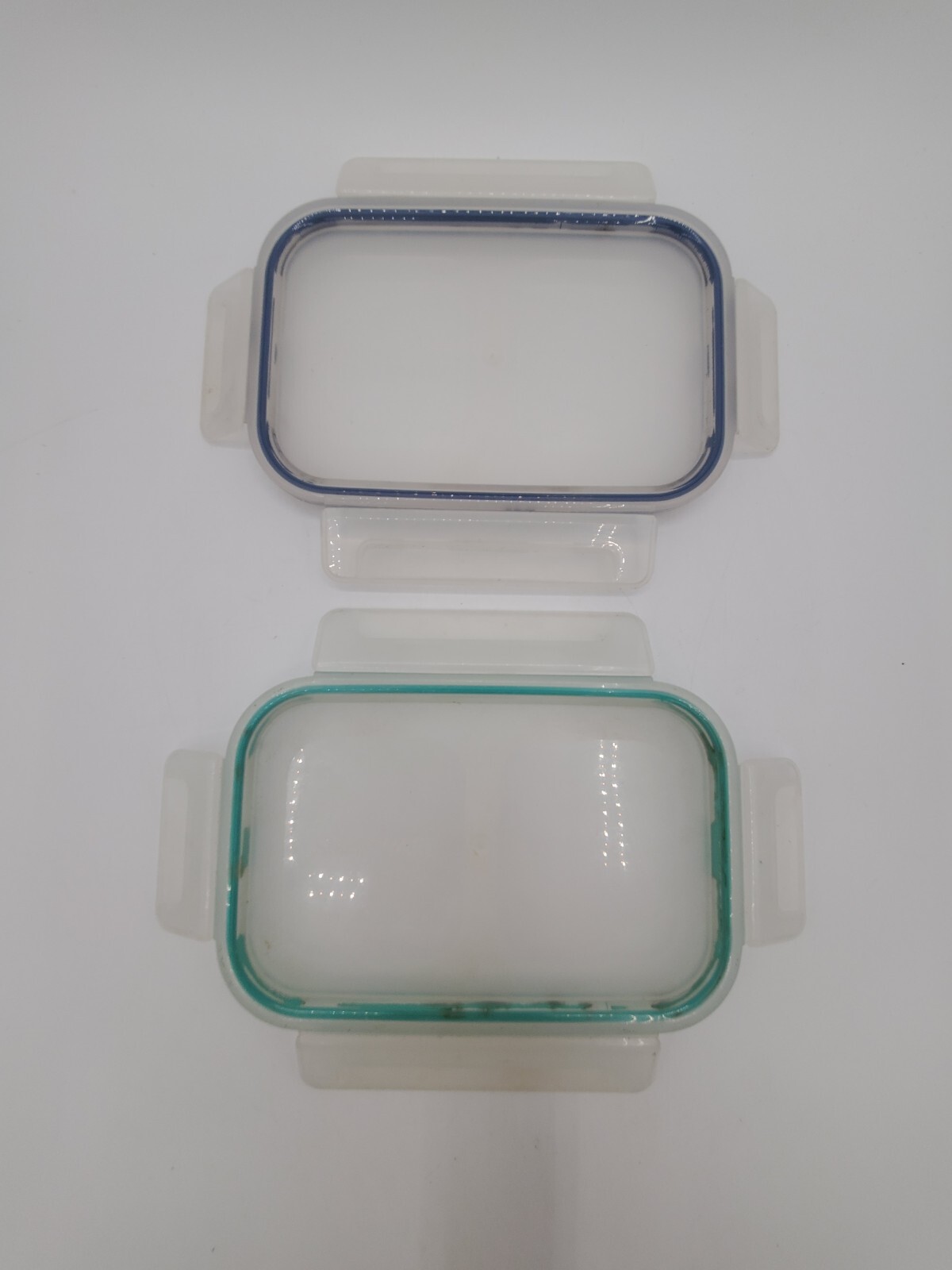 Snapware Lid Lot x 2 Clear Green & Blue Seal - 6" x 4" (LID'S ONLY) | eBay