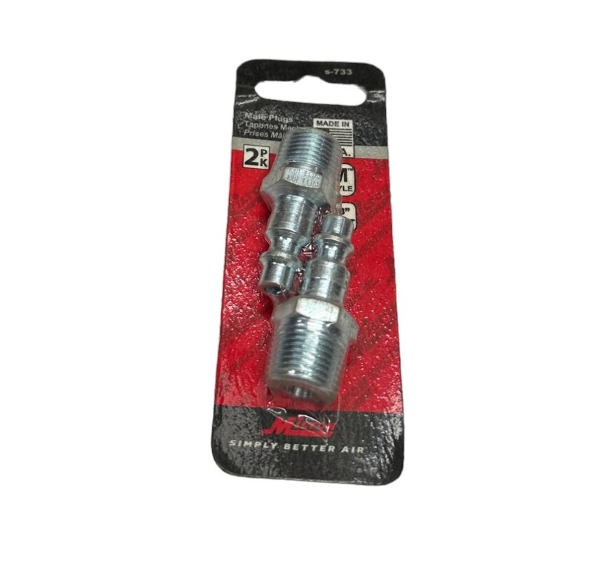 USA Milton 3/8" Heavy Duty MNPT M 2 PK Style Air Plug S733 for sale ...