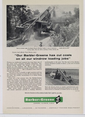 1956 Barber Greene Ad: Henry County, Kentucky - BG 550 Windrow Loader ...